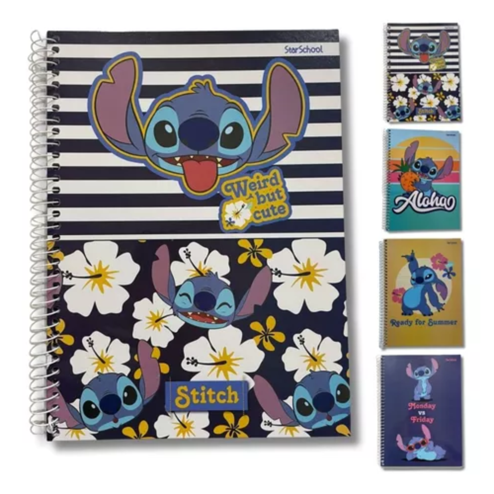 Caderno Stitch Espiral Capa Dura 80 Folhas 1 Matéria - Jandaia