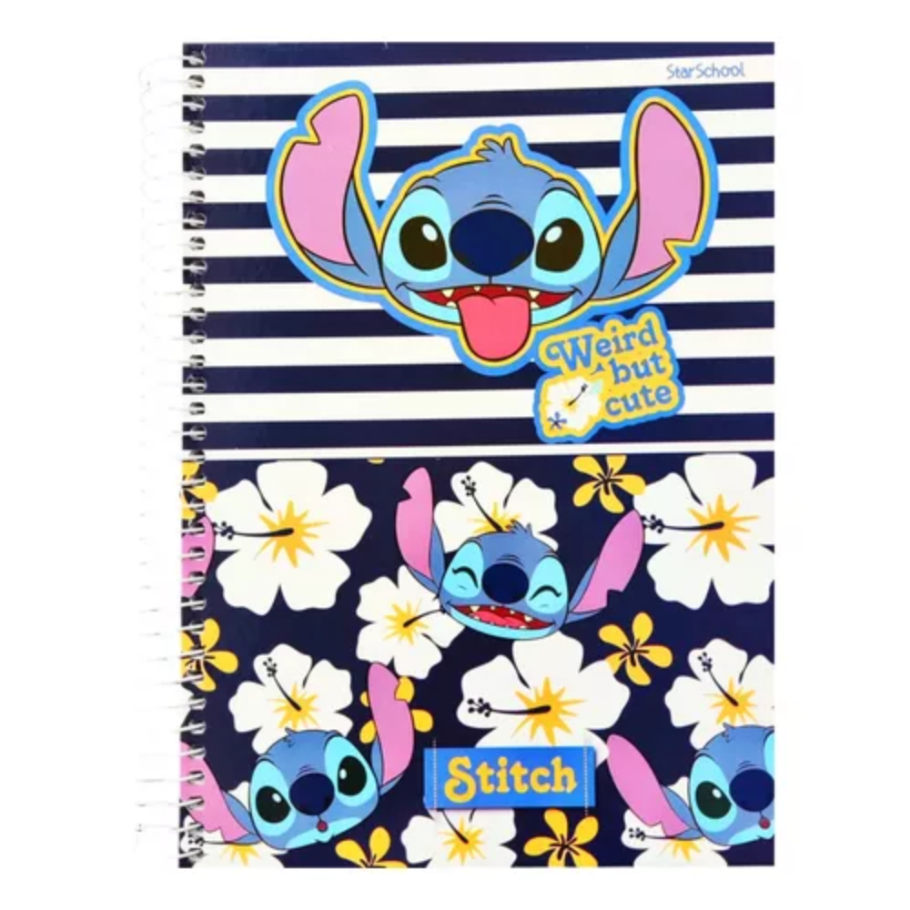 Caderno Stitch Espiral Capa Dura 160 Folhas 10 Matérias - Jandaia