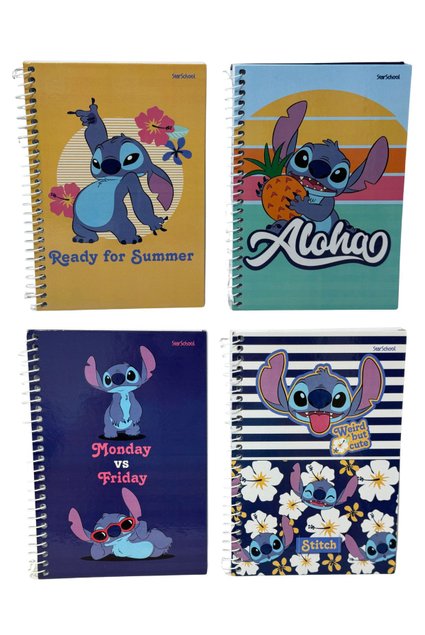 Caderno Stitch 1/4 Capa Dura 80 Folhas - Jandaia